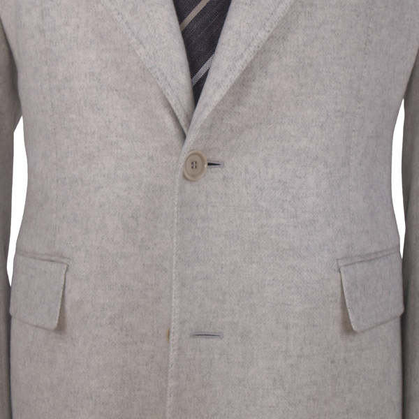 Gaiola Napoli virgin wool cashmere coat in light gray - Heiner Schneider